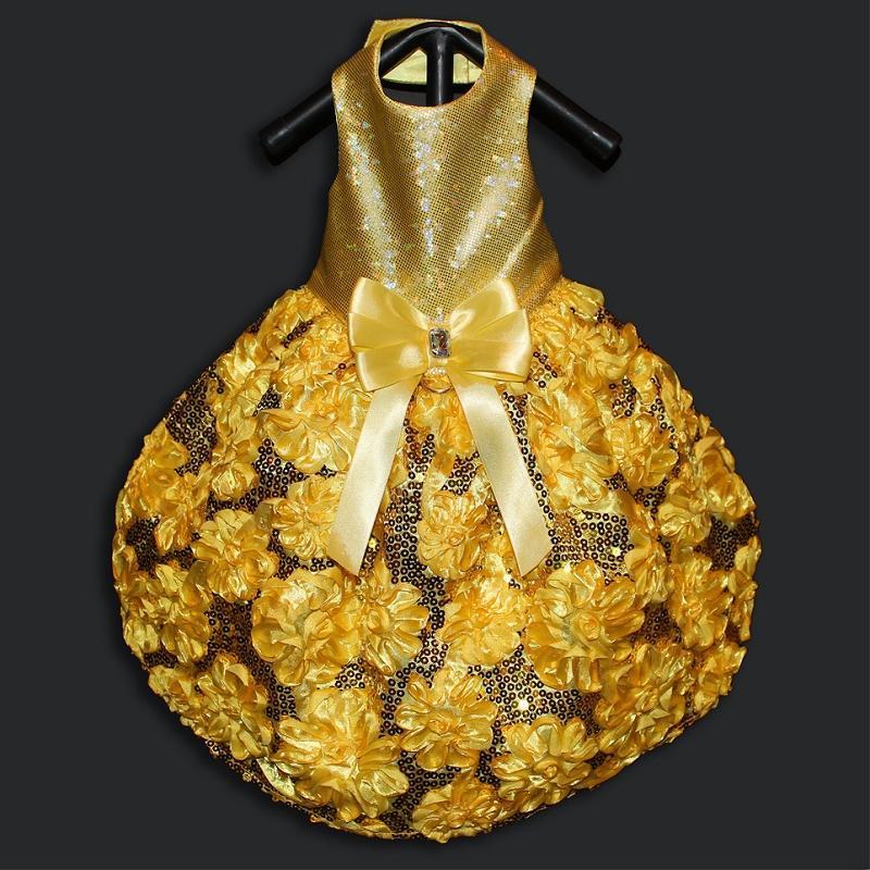 All That Glitters Yellow Sequin Holiday Dog Dress – Bitch New York