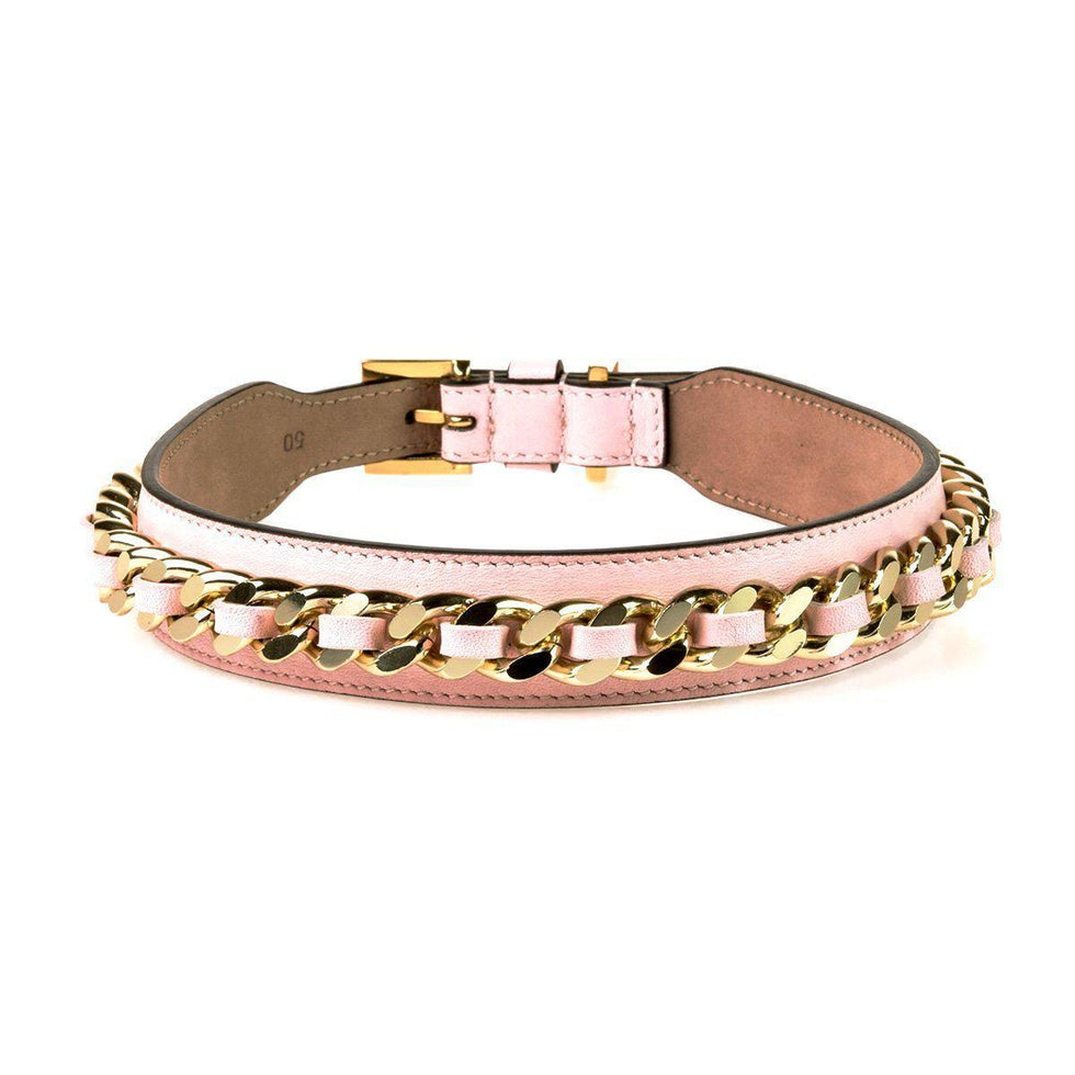 Chain Leather Dog Collar Light Pink – Bitch New York