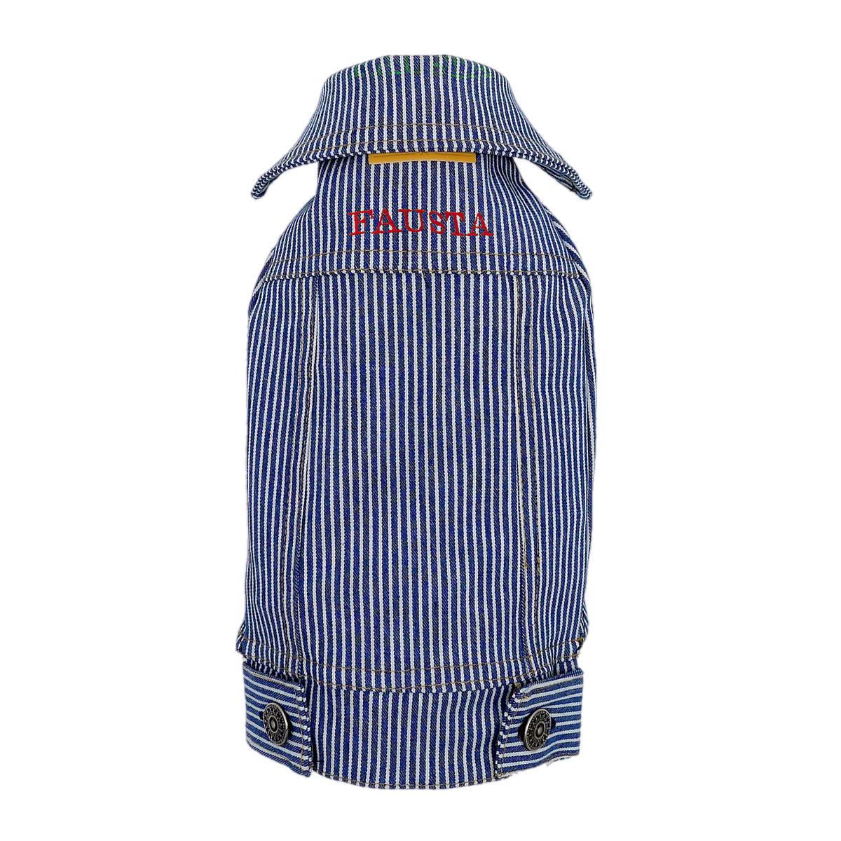 Personalized Bespoke Striped Denim Trucker Dog Coat – Bitch New York