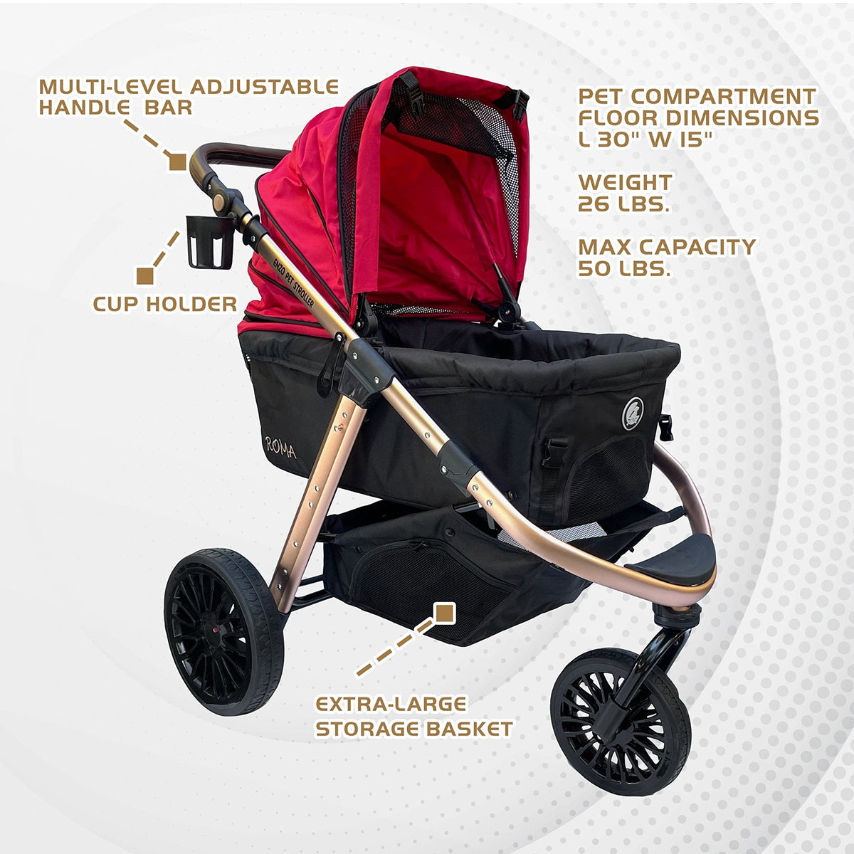 Roma Luxury Jogging Sports Stroller Red – Bitch New York