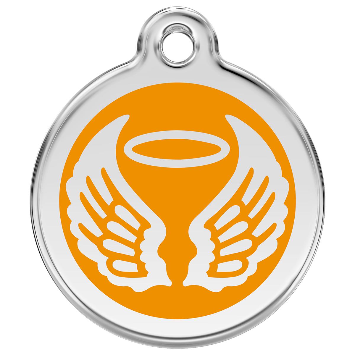 Stainless Steel And Enamel Angel Wings Orange Dog ID Tag – Bitch New York