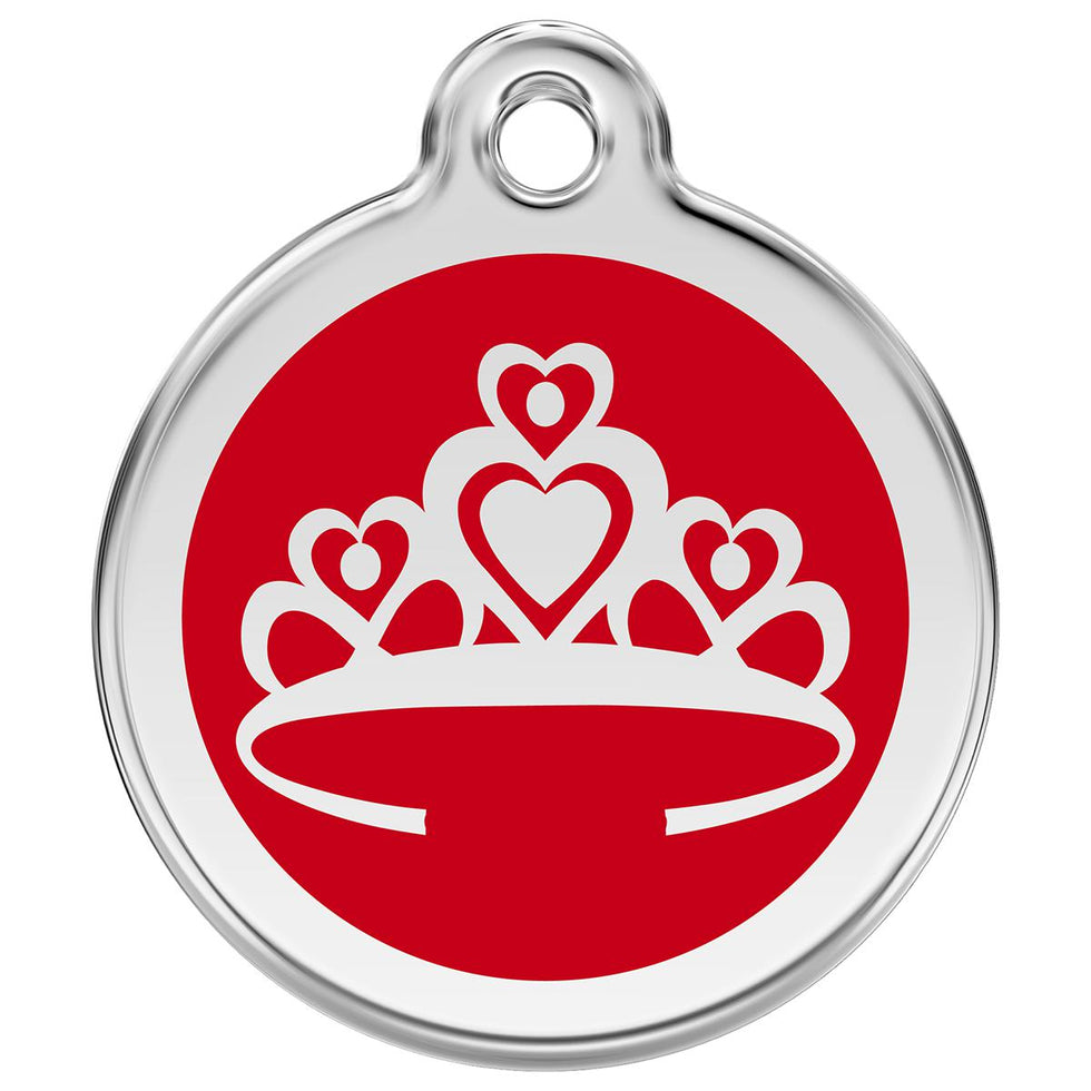 Stainless Steel And Enamel Crown Red Dog ID Tag – Bitch New York