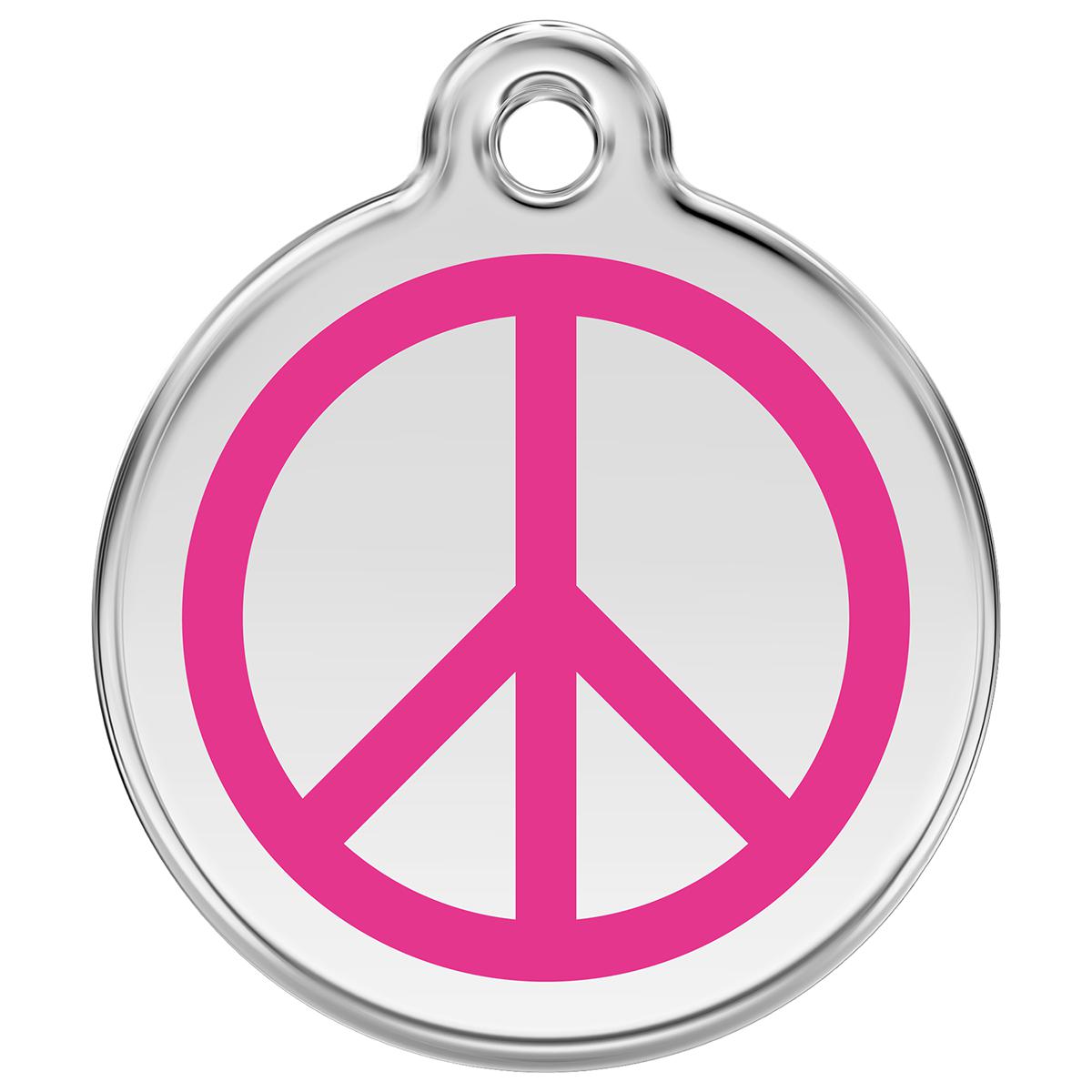 Stainless Steel And Enamel Peace Sign Hot Pink Dog ID Tag – Bitch New York