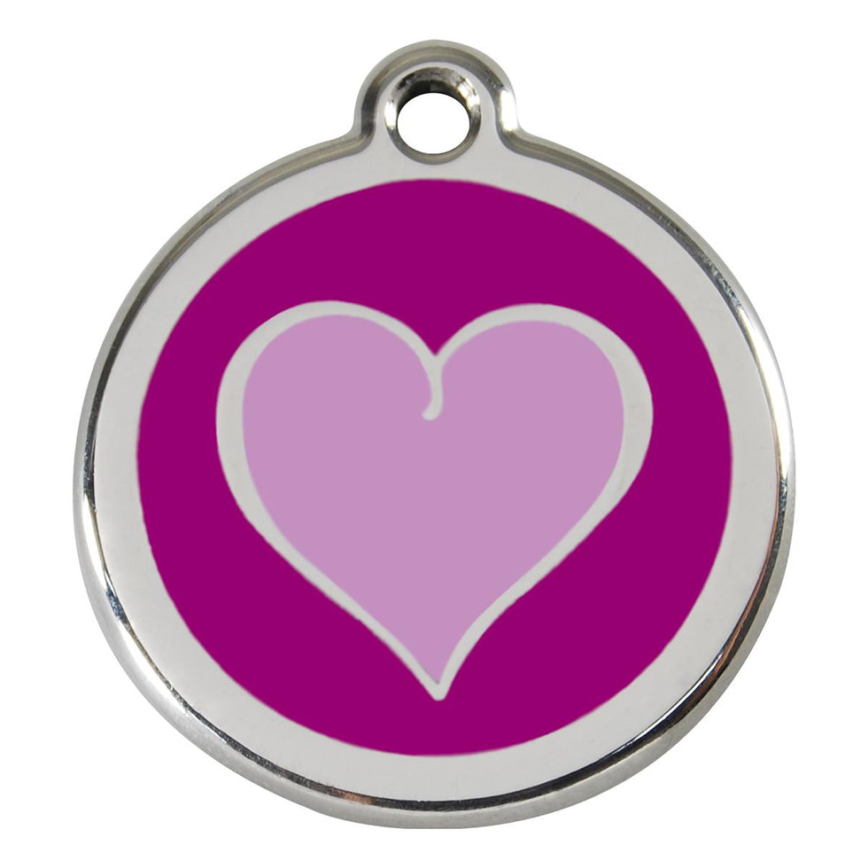Stainless Steel And Enamel Purple Heart Dog ID Tag – Bitch New York