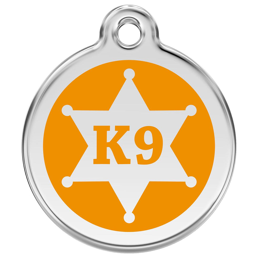 Stainless Steel And Enamel Sheriff Orange Dog ID Tag – Bitch New York