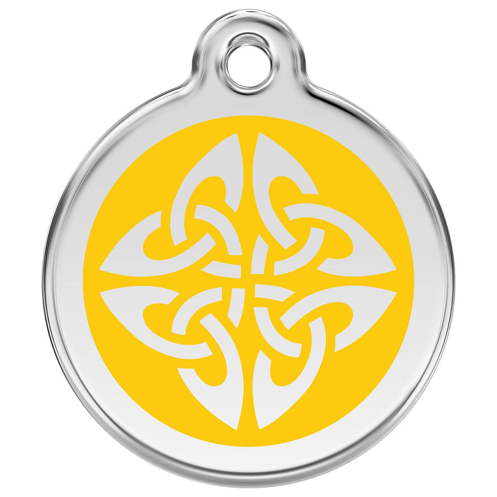 Stainless Steel And Enamel Tribal Arrows Yellow Dog ID Tag – Bitch New York