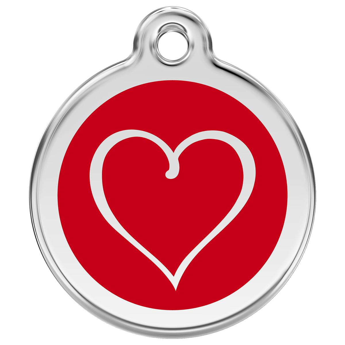 Stainless Steel And Enamel Tribal Heart Red Dog ID Tag – Bitch New York