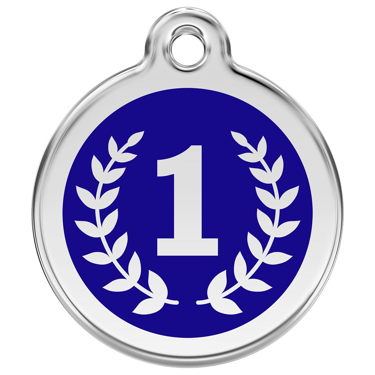 Stainless Steel And Enamel Winner Dark Blue Dog ID Tag – Bitch New York