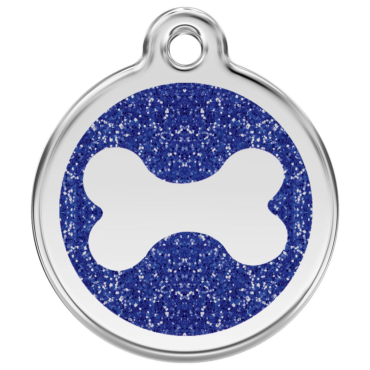 Stainless Steel And Glitter Enamel Bone Dark Blue Dog ID Tag – Bitch ...